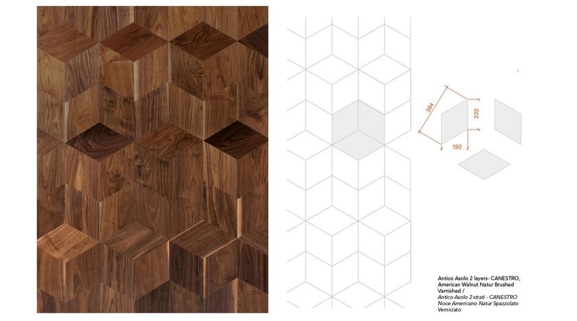ANTICO ASOLO FORME Walnut wall tiles By CP Parquet