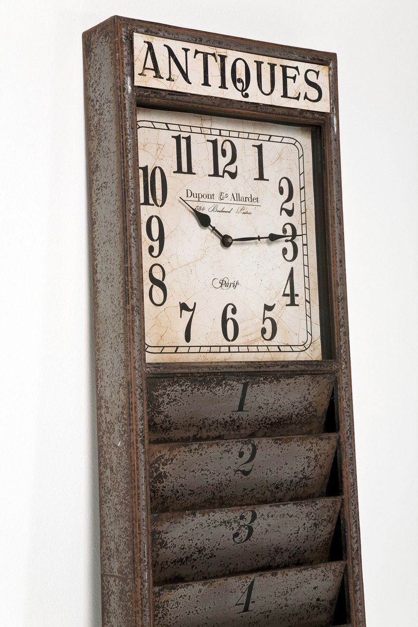 Uhr / Zeitungsständer aus Stahl ANTIQUE KONTOR By KARE-DESIGN