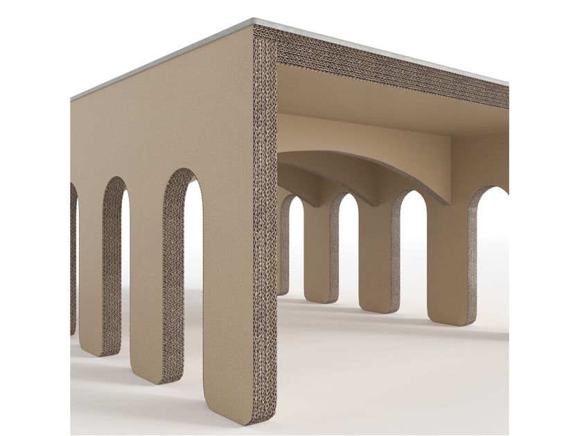 DROP OF CRONCRETE Rectangular cardboard coffee table with cement top By ...