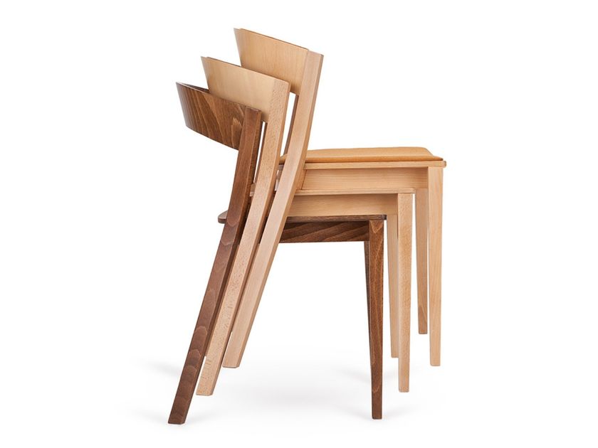 ARCHER | Chair Stackable wooden chair with upholstered back By Paged