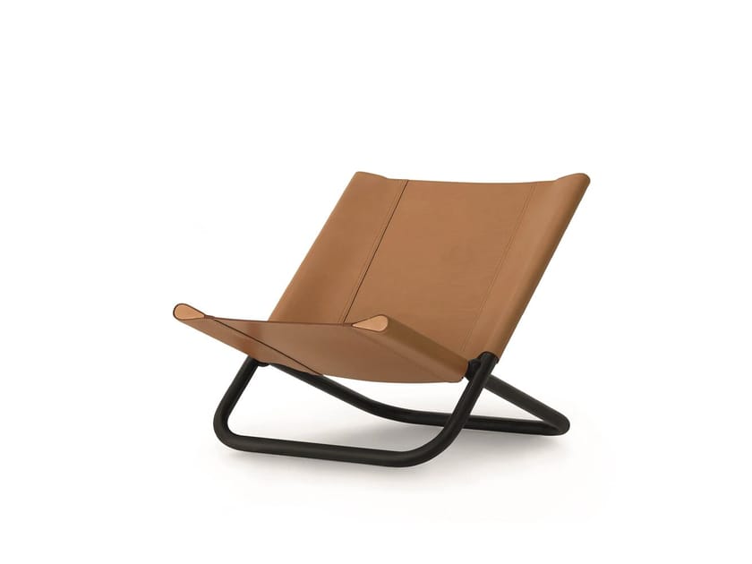 CROSS Tanned leather armchair By arflex | design Marcello Cuneo