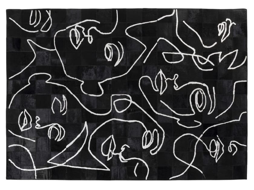 ART FACES | Rectangular rug Patterned handmade rectangular fabric rug ...