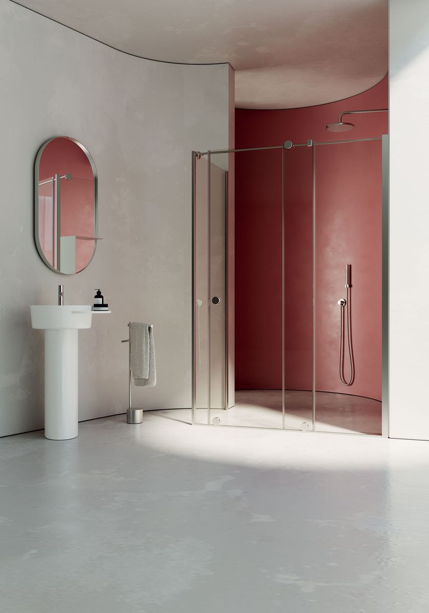 Box doccia angolare in vetro temperato con porta scorrevole ART. X9 - 2B