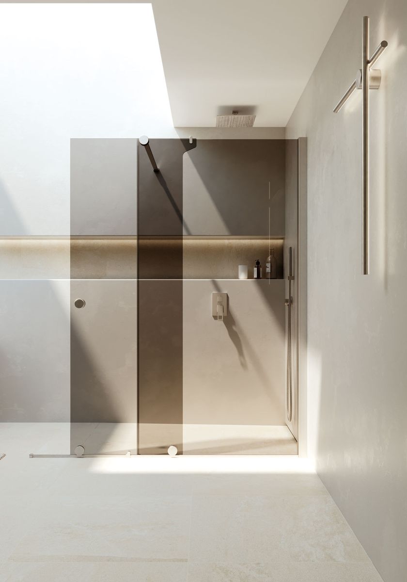 Doccia walk-in in vetro temperato con porta scorrevole ART. XS - 2B