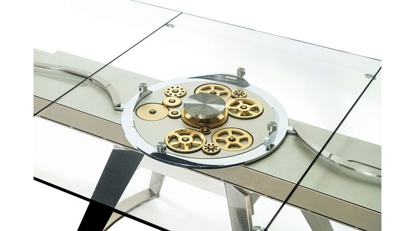 ASTROLAB 2.0 Extending rectangular glass and aluminium table By Roche ...