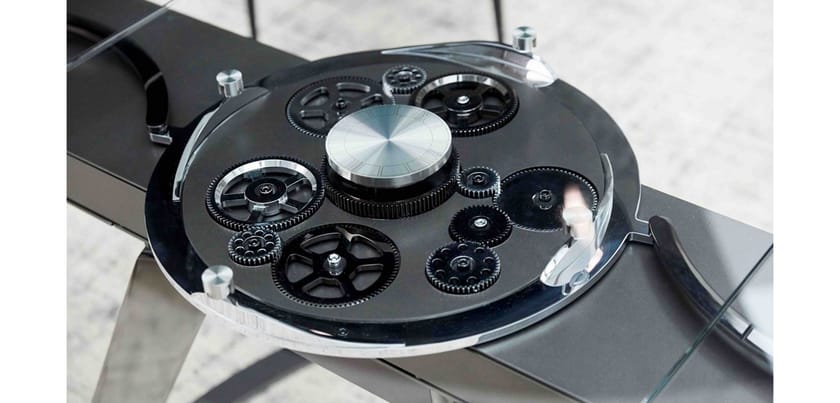 ASTROLAB 2.0 Extending rectangular glass and aluminium table By Roche ...