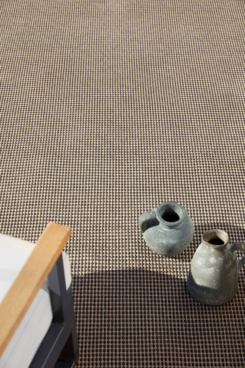 Recycled PET rug ATACAMA COCONUT BLACK Terra Collection By Rols