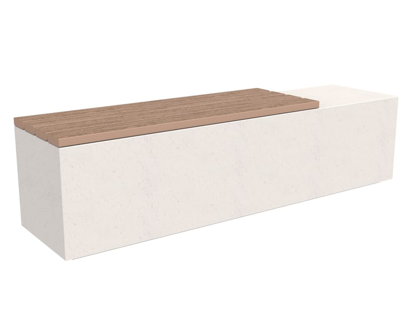 ATENA | Bench Concrete bench with WPC slats By Lazzari