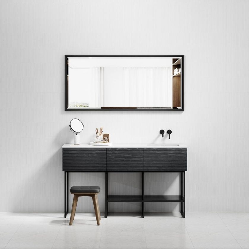 AUDEMAR Floor-standing wooden vanity unit with mirror By LUSSO