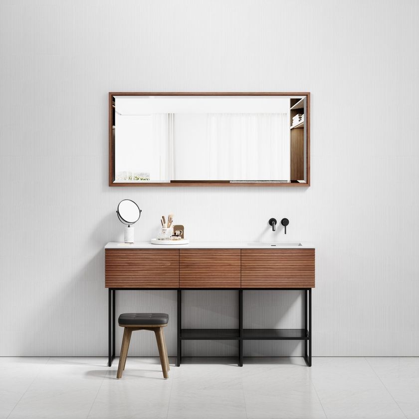 AUDEMAR Framed wall-mounted wooden mirror By LUSSO