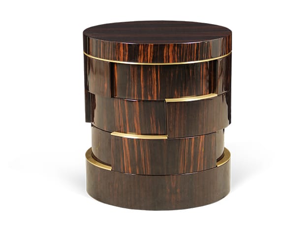 Round ebony high side table BABEL By JOSÉ LEITE DE CASTRO