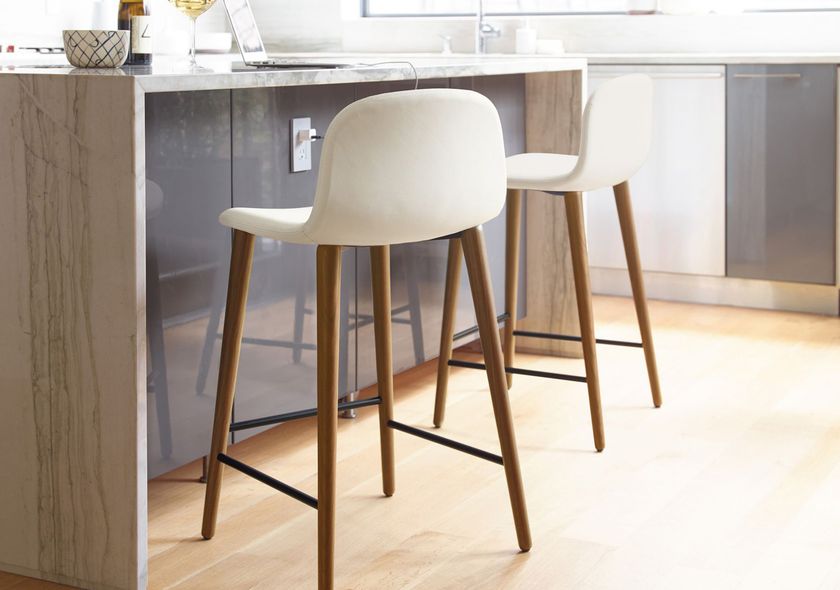 BACCO High fabric stool with back By JOB’S