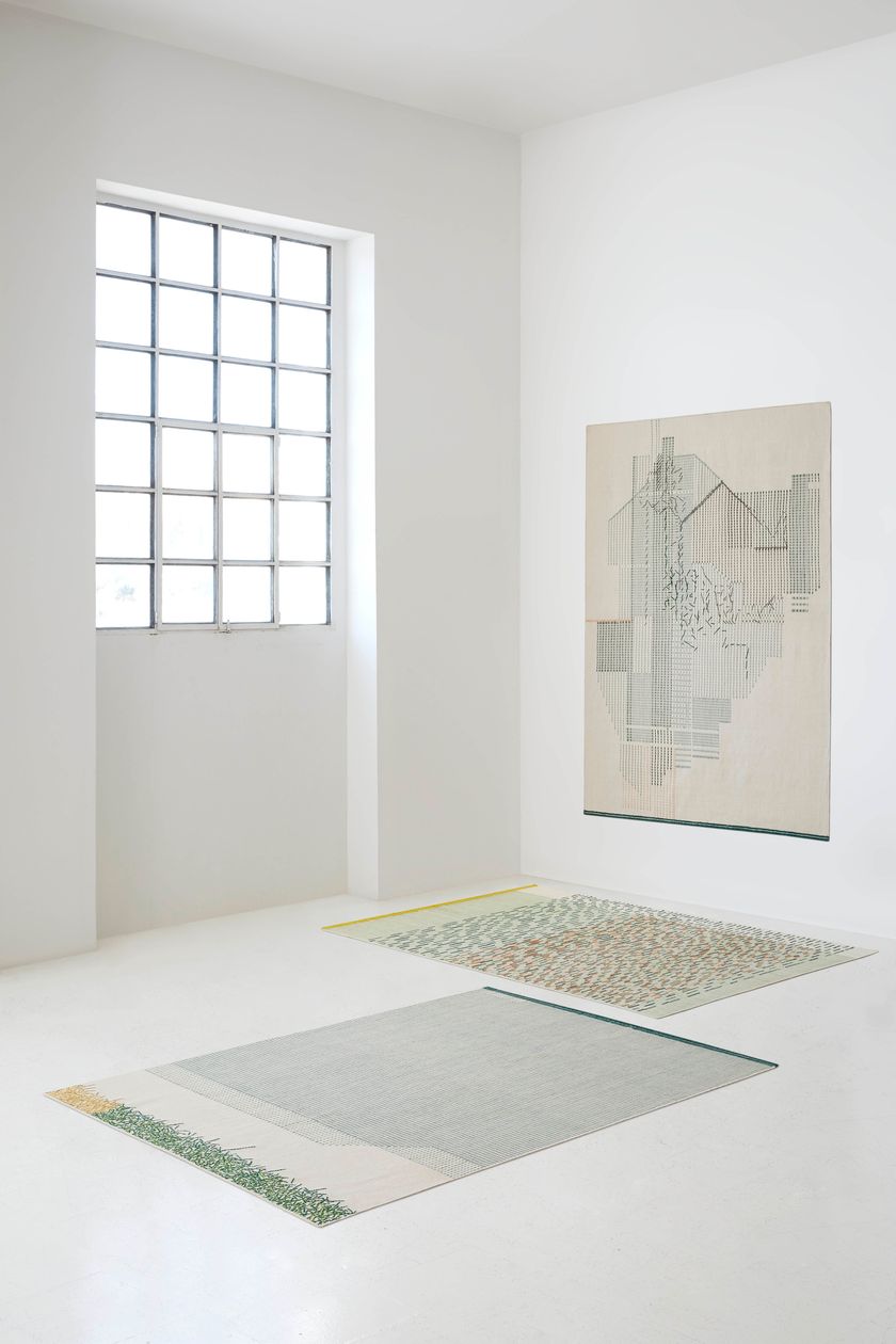 BACKSTITCH CALM GREEN rug By GAN