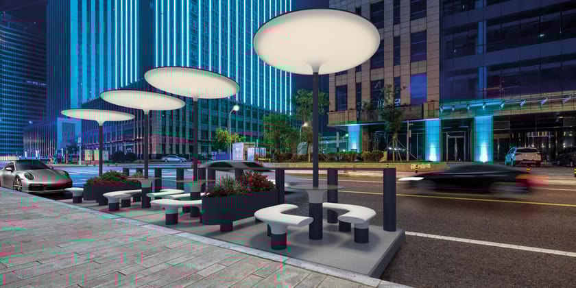 Steel table for public areas with cover BAIA - PARKLET H Baia ...