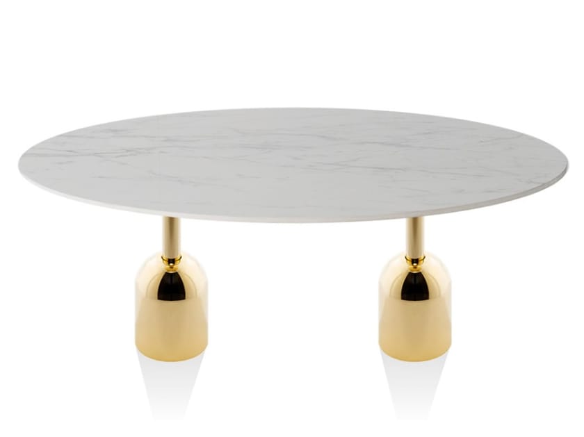 BALOK-2 Table basse ovale en fer de salon By Vela Arredamenti