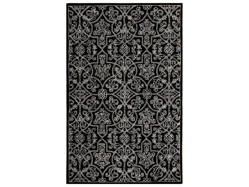 BAROQUE TAQ-334 Ebony/White Rectangular handmade rug By Jaipur Rugs