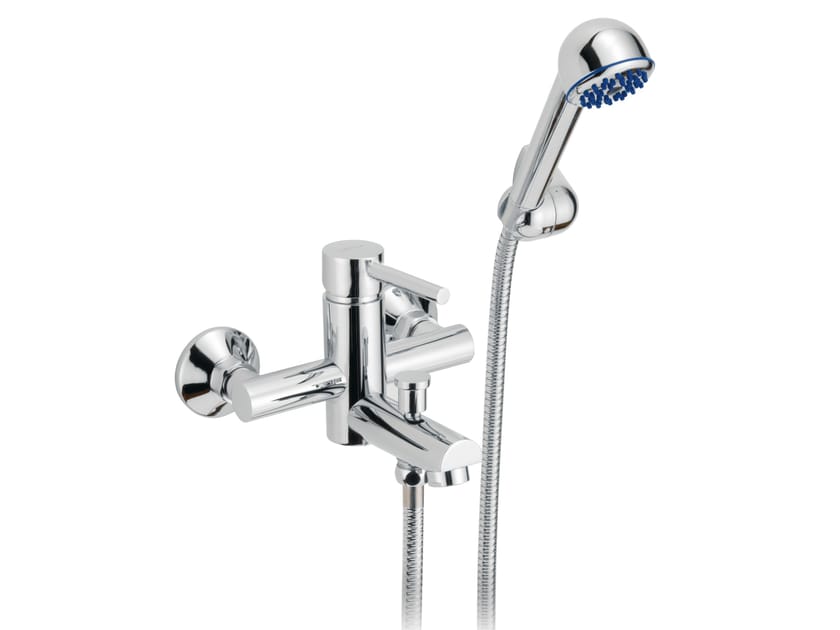 JACKIE Wall-mounted brass bathtub mixer with hand shower By I Crolla ...