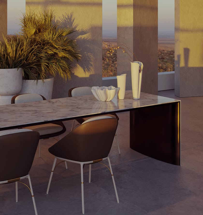 NERO Upholstered fabric garden chair By Myface