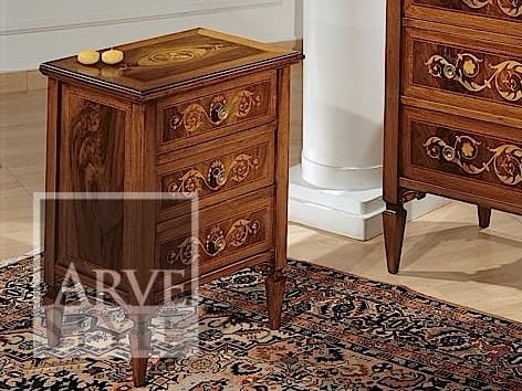 VERDI Mesa-de-cabeceira retangular de madeira maciça com gavetas By ...