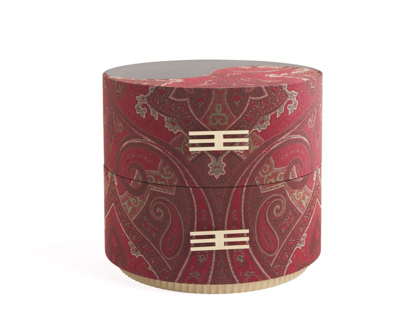 SHARP Round fabric bedside table with drawers By ETRO Home Interiors