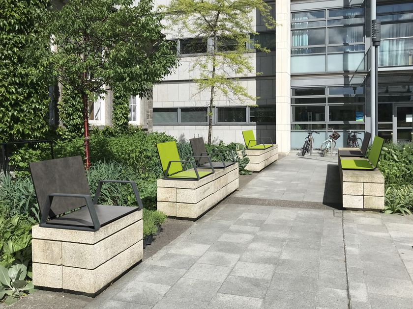 BIBI WALL | Bench with back Steel bench with back By miramondo