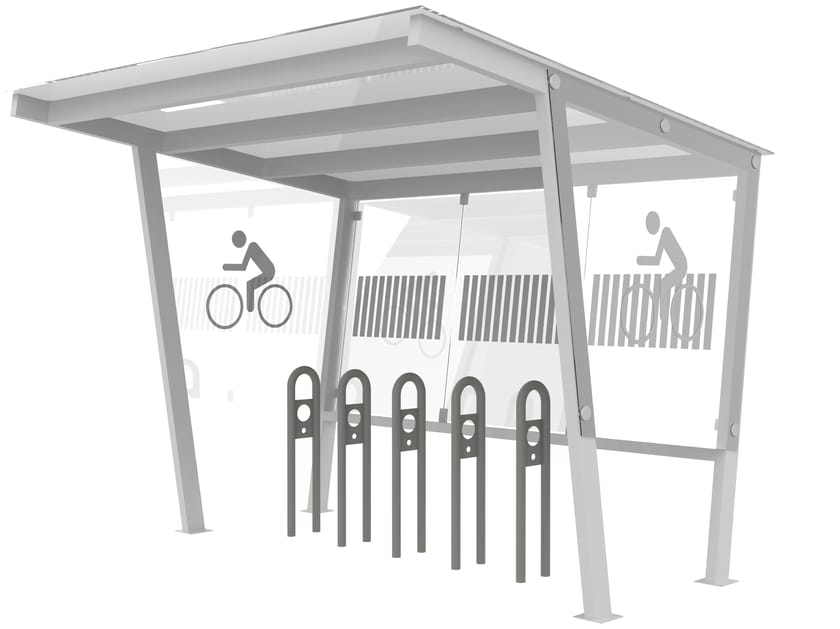 Galvanized steel porch for bicycles and motorcycles BIKE IV By Lazzari