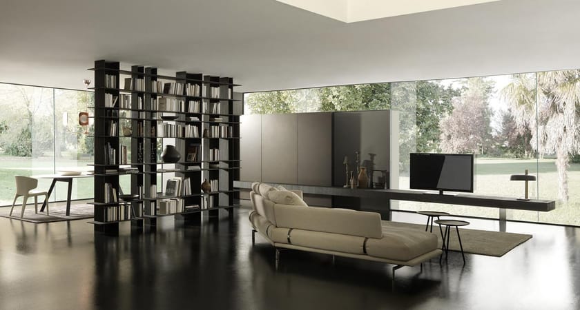 BLADE Parete attrezzata in legno con porta tv By MODULNOVA | design Carlo Presotto, Andrea ...