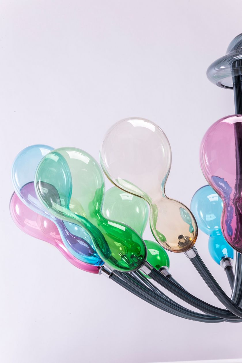 LED Murano glass chandelier BLOB By Purho design Karim Rashid