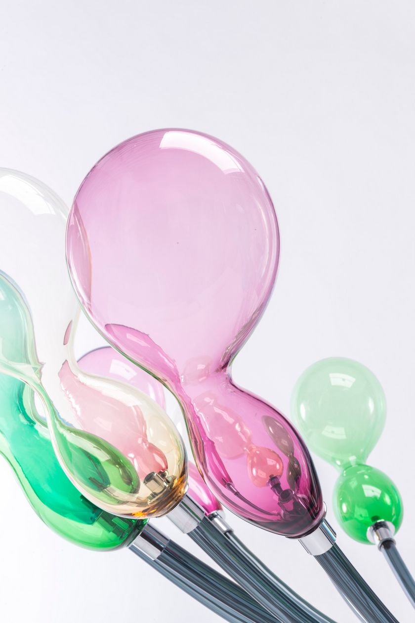 LED Murano glass chandelier BLOB By Purho design Karim Rashid