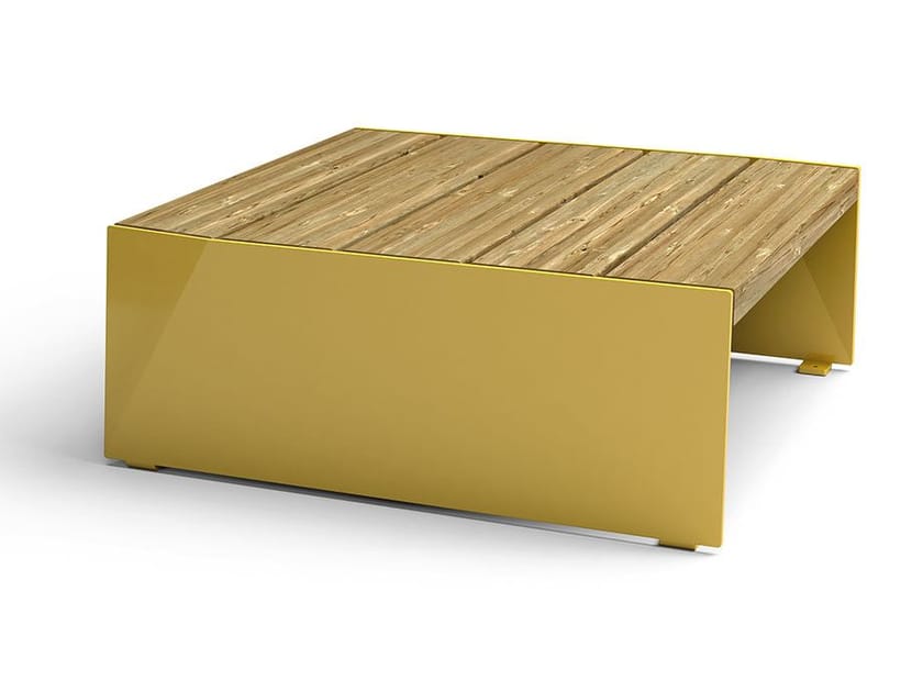 BLOC TABLE | Steel and wood table for public areas By VESTRE