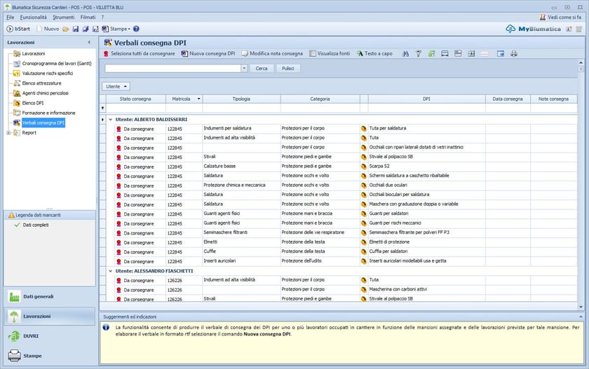 Gestión de cumplimiento y fases de obras de construcción Blumatica POS Semplificato By Blumatica