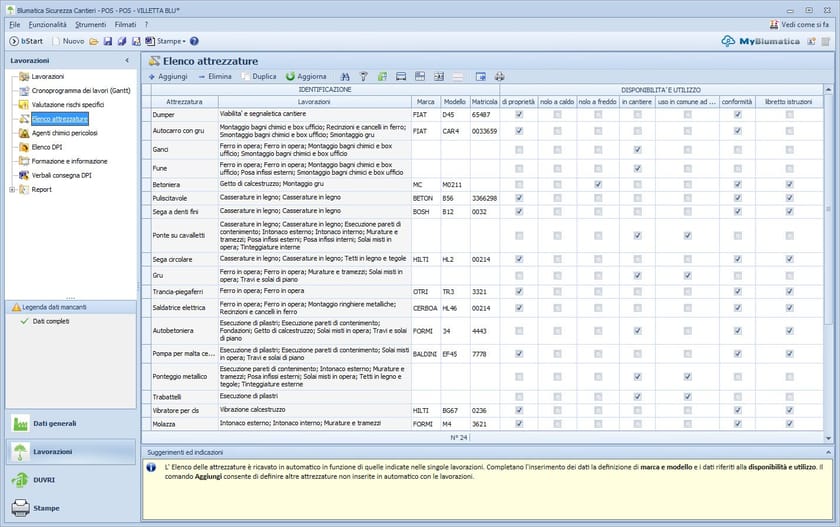 Gestión de cumplimiento y fases de obras de construcción Blumatica POS Semplificato By Blumatica