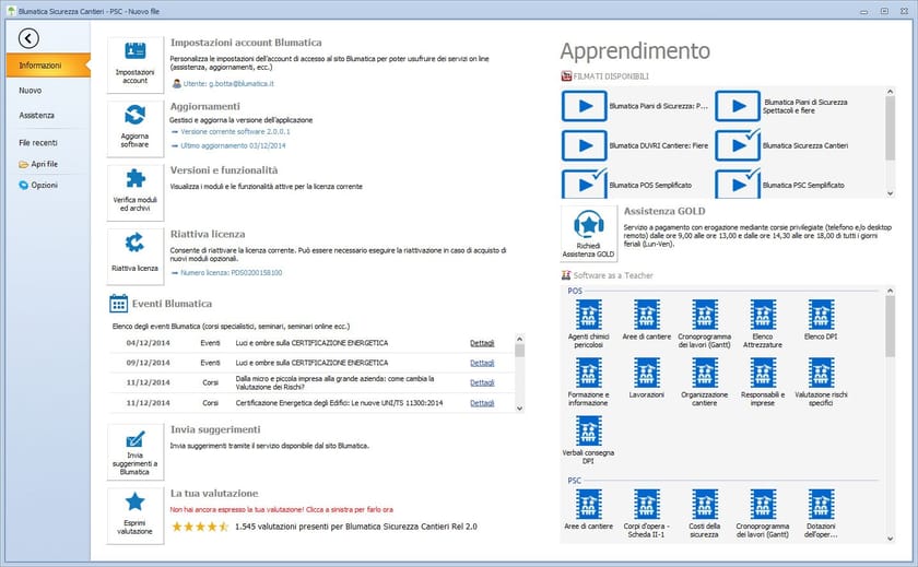 Gestione adempimento e modulistica di cantiere Blumatica PSC Semplificato - Blumatica