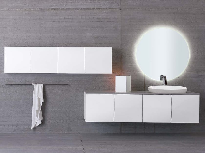 Mobile lavabo singolo in legno con specchio BOMBO 04 Collezione Bombo ...