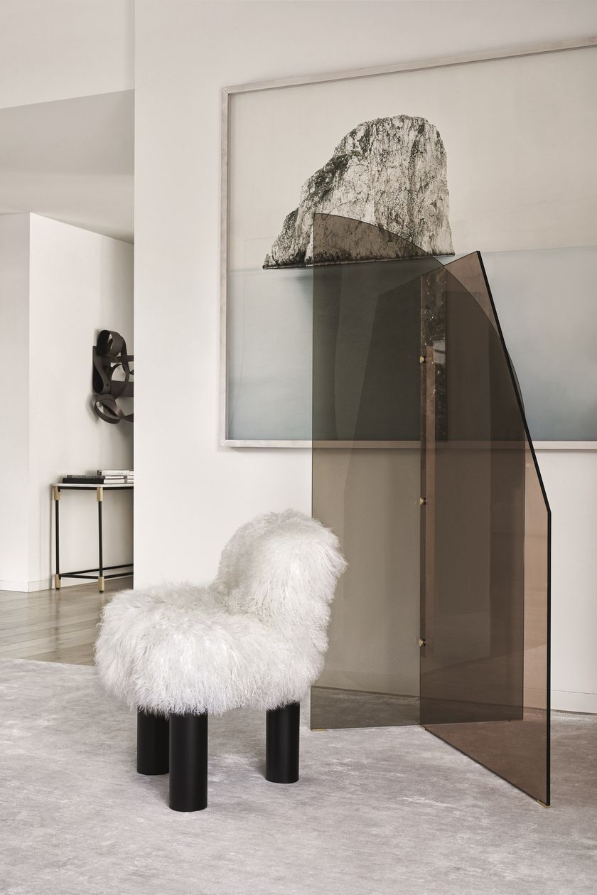 BOTOLO HIGH Upholstered fur easy chair By arflex | design Cini Boeri