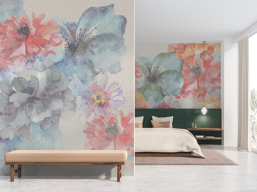 Panoramic wallpaper with floral pattern BOUQUET Botanical Party Collection By MILLE997