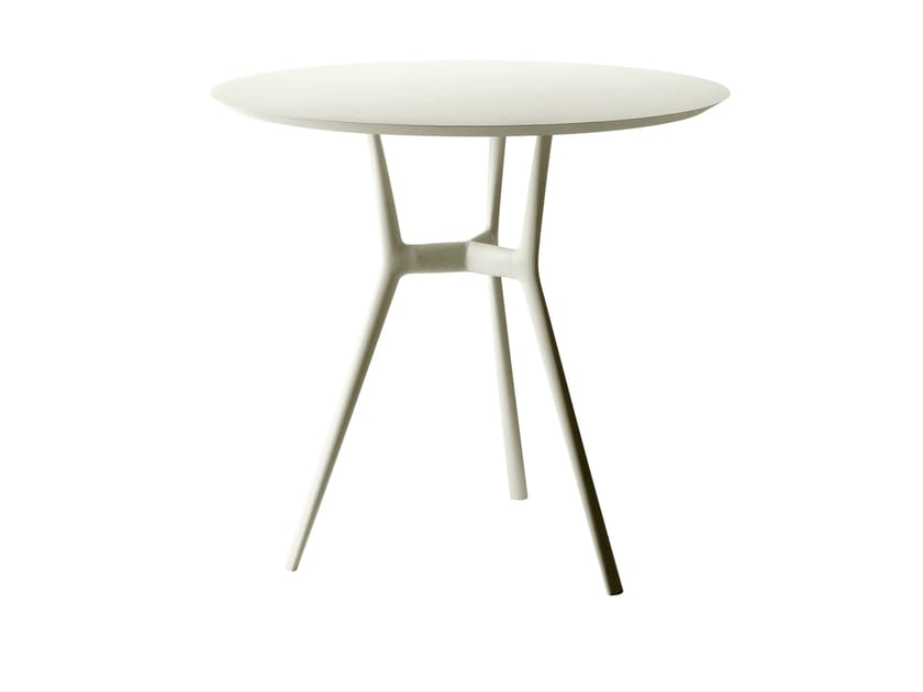 BRANCH Round powder coated aluminium garden table By TRIBÙ
