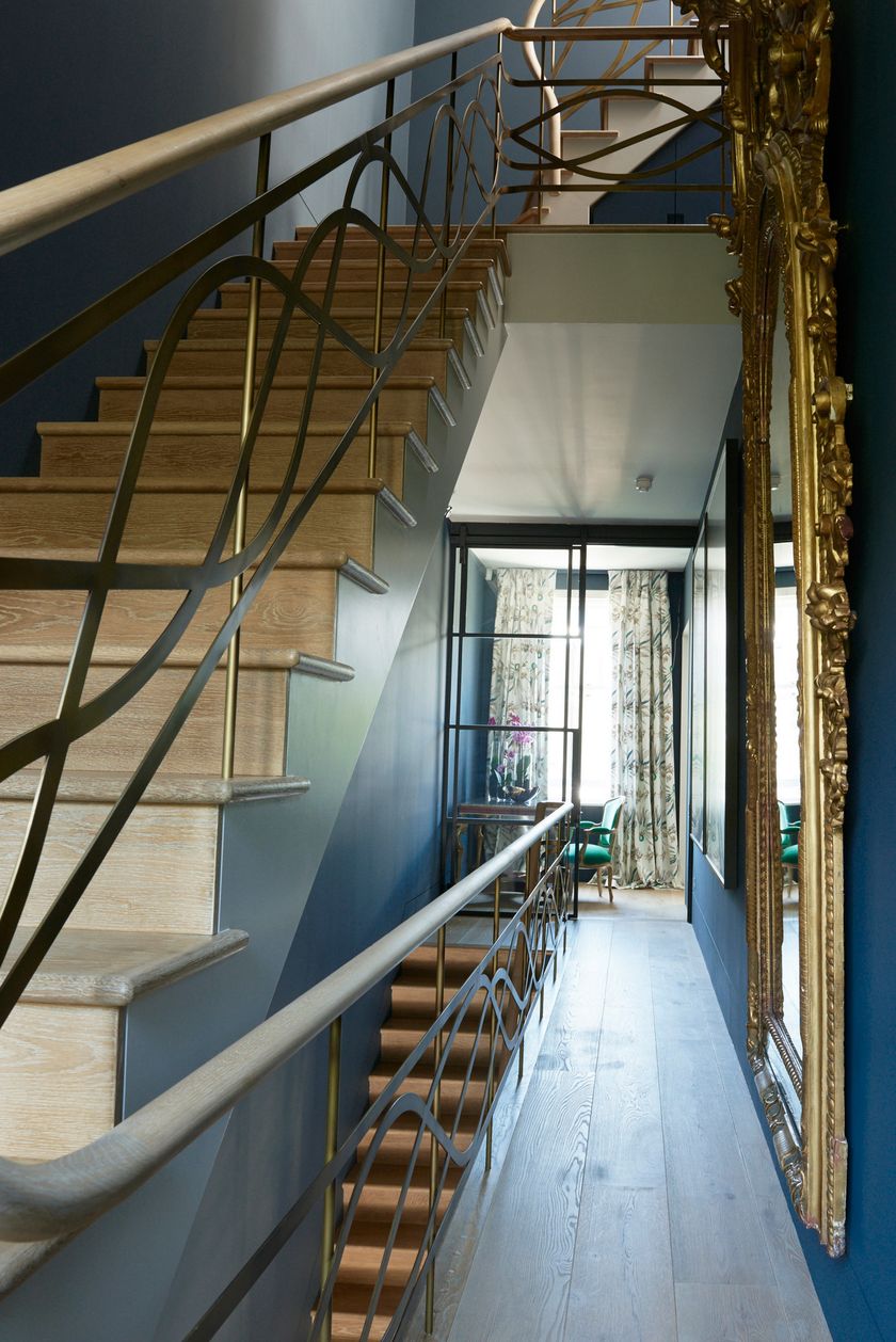 Brass parapet Metal Stair railing By Officine Sandrini