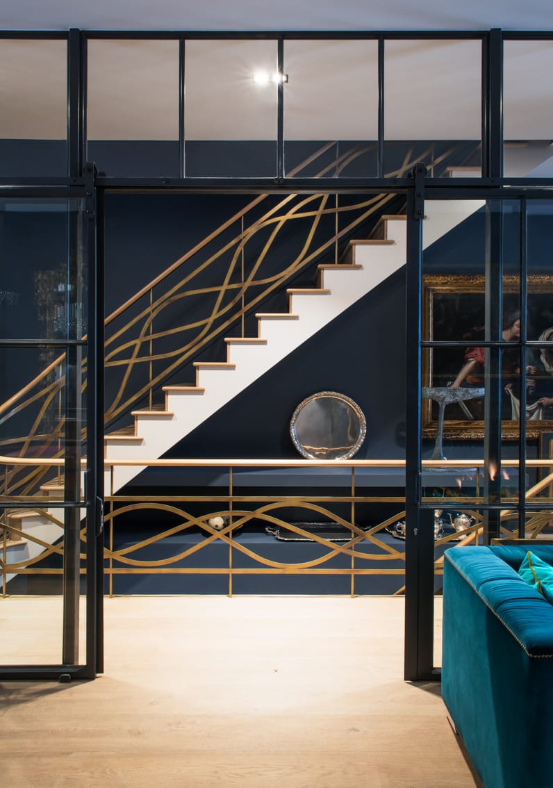 Metal Stair railing Brass balustrade By Officine Sandrini