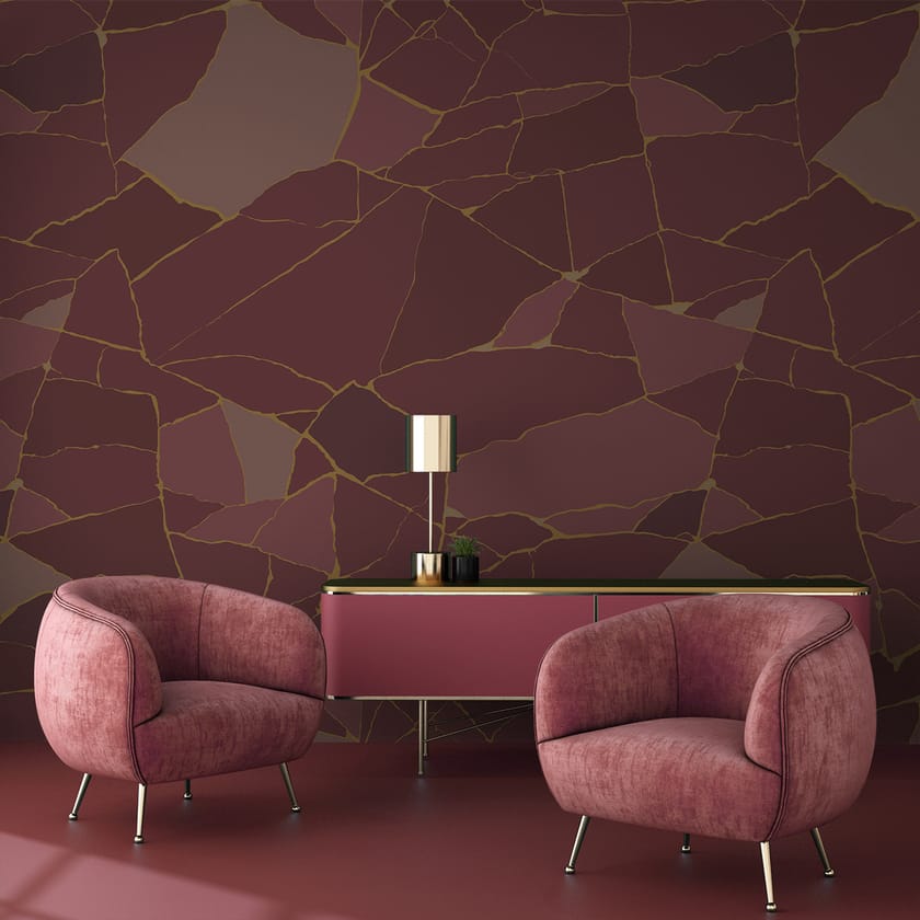 Nonwoven wallpaper BROKEN OCEAN By Ambientha design Carolina Abarca