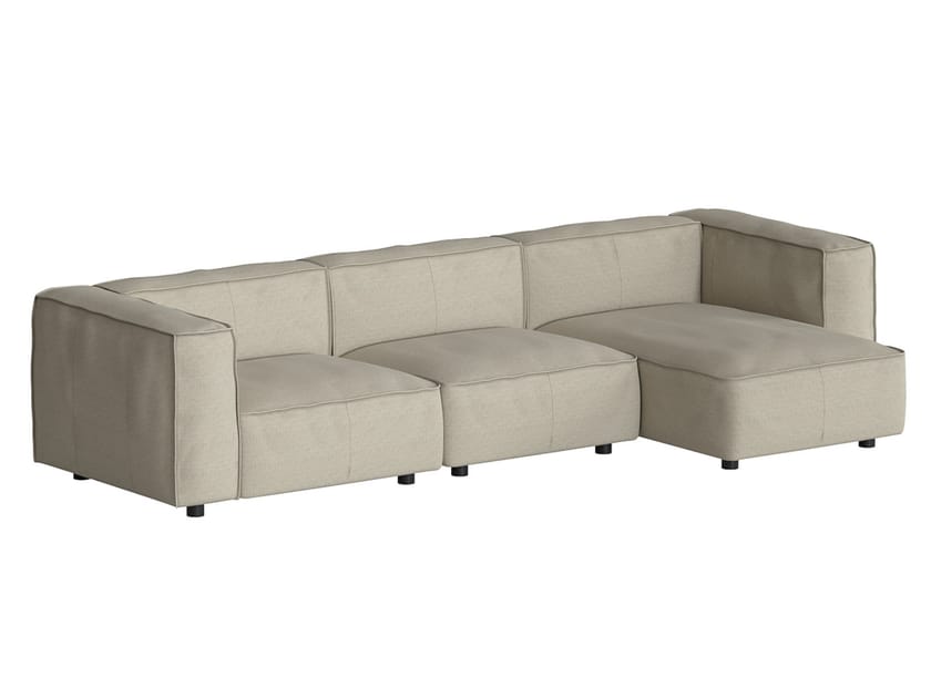 BUTTER SOFT | Fabric sofa 3 seater fabric sofa with chaise longue By ...