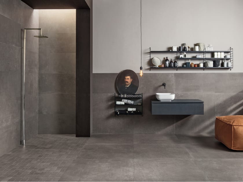 Porcelain stoneware wall/floor tiles with concrete effect C_MINE By ...