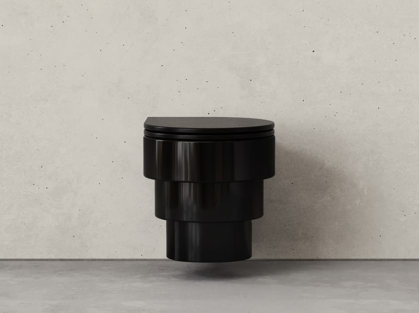 Wall-hung ceramic toilet CALLIPYGE BLACK Callipyge Collection By Trone