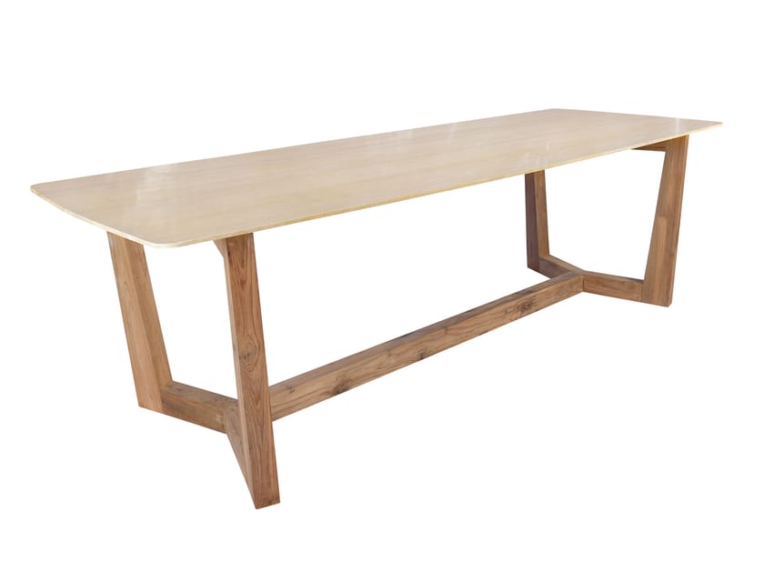 KAL Rectangular travertine garden table By cbdesign