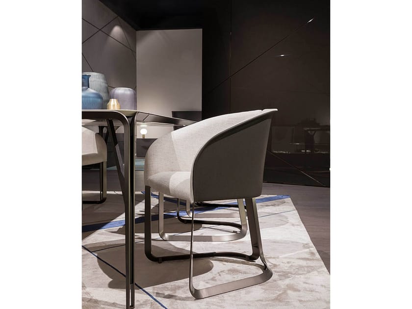 MILANO Upholstered chair with armrests By Turri | design SBGA ...
