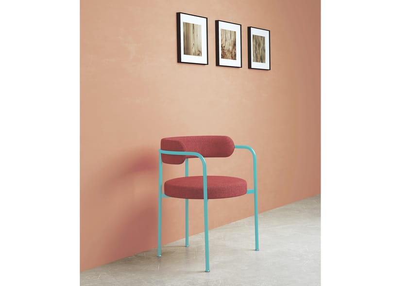 GIOTTO Upholstered fabric chair with armrests By JOB’S