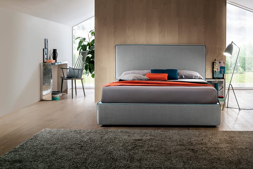 Fabric double bed with high headboard CHARLES Bed Stories Collection By ...