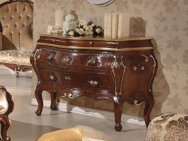 ISABELLA Solid wood chest of drawers with integrated handles By Guerra ...