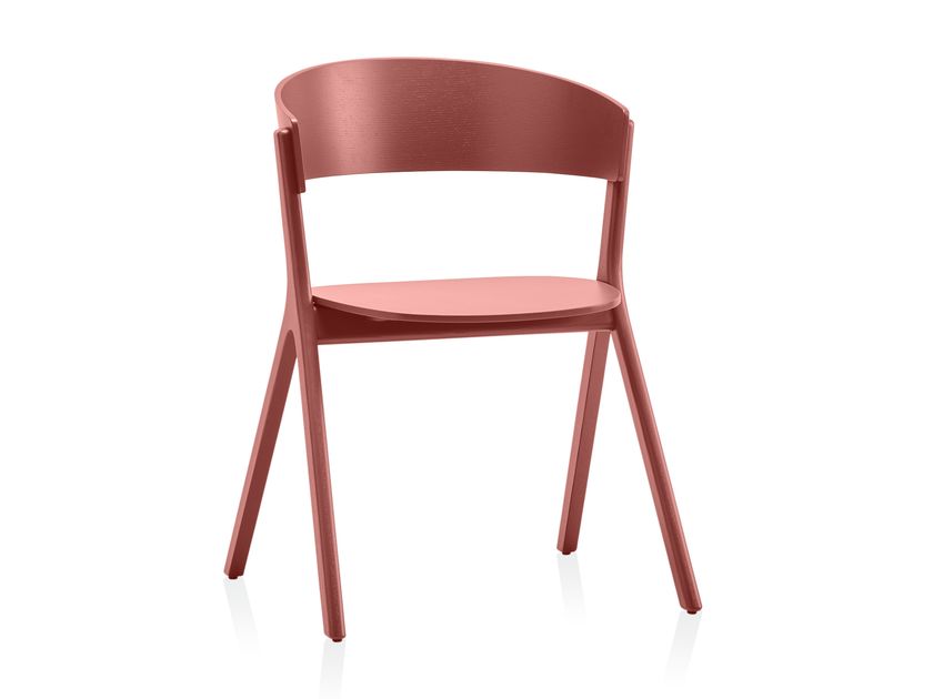 Ash chair with red lacquer CIRCUS WOOD JAPAN RED By EDITS