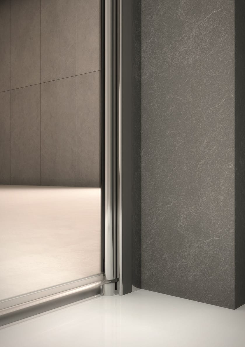 CLAIRE DESIGN - 4 Corner glass shower cabin with tray with hinged door ...